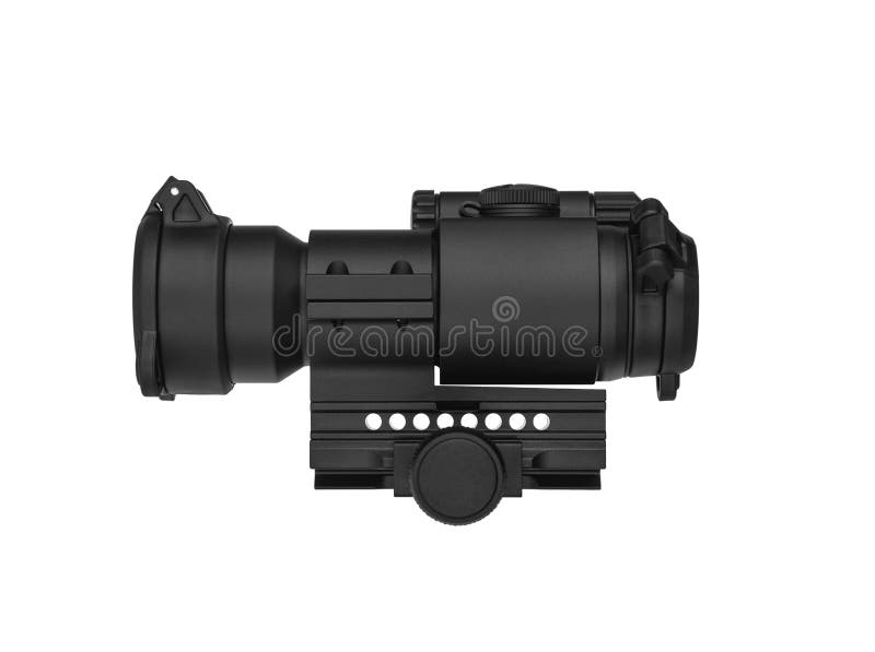 Modern Black Optical Scope for Weapon Isolated on Whited. Sight Scope ...