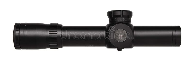Modern Black Optical Scope for Weapon Isolated on Whited. Sight Scope ...