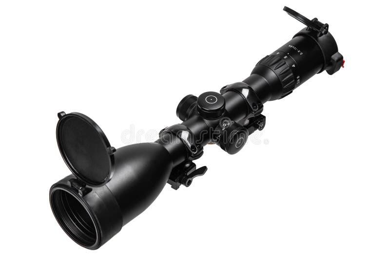 Modern Black Optical Scope for Weapon Isolated on Whited. Sight Scope ...