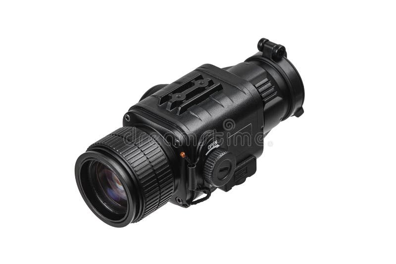 Modern Black Optical Scope for Weapon Isolated on Whited. Sight Scope ...