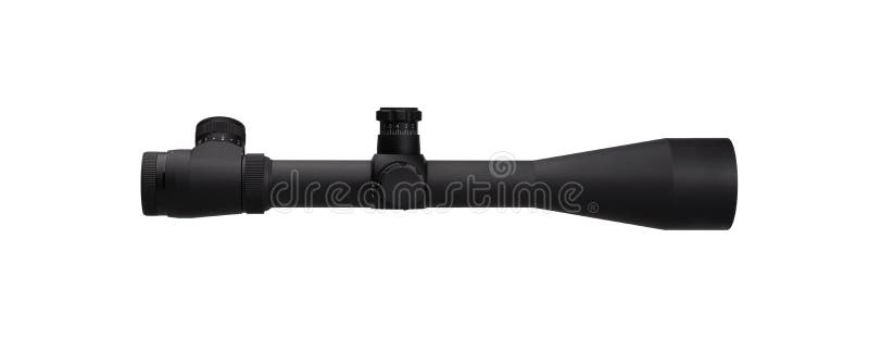 Modern Black Optical Scope for Weapon Isolated on Whited. Sight Scope ...