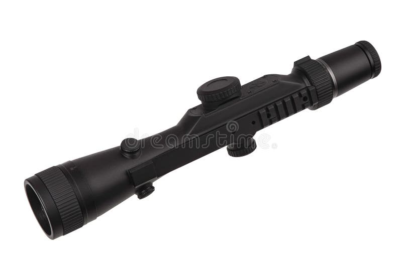 Modern Black Optical Scope for Weapon Isolated on Whited. Sight Scope ...