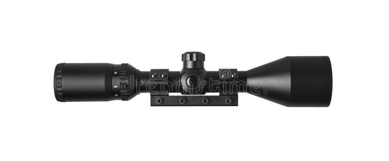 Modern Black Optical Scope for Weapon Isolated on Whited. Sight Scope ...