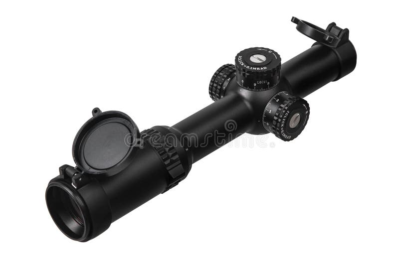 Modern Black Optical Scope for Weapon Isolated on Whited. Sight Scope ...