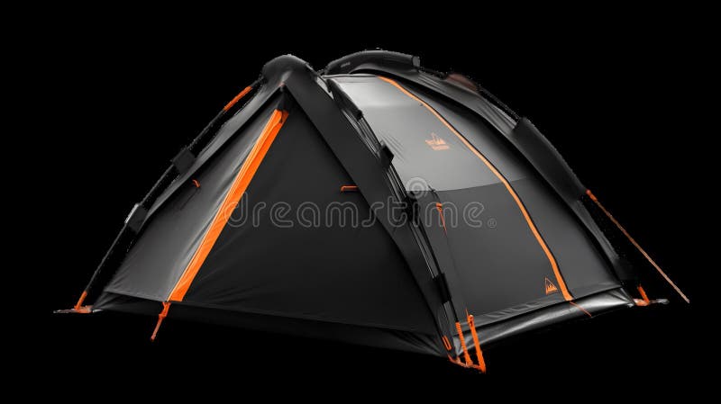 Modern Black and Orange Tent with Reinforced Panels for Camping ...