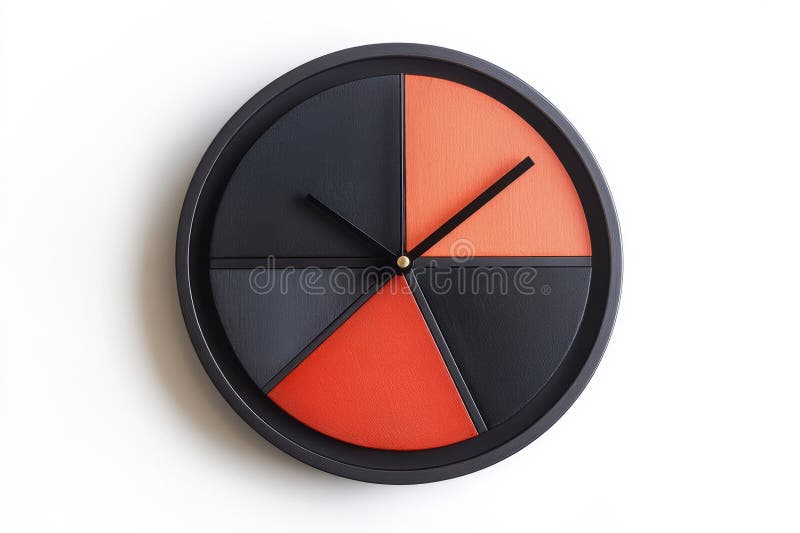 Modern Black and Orange Wall Clock with Unique Design a Contemporary ...