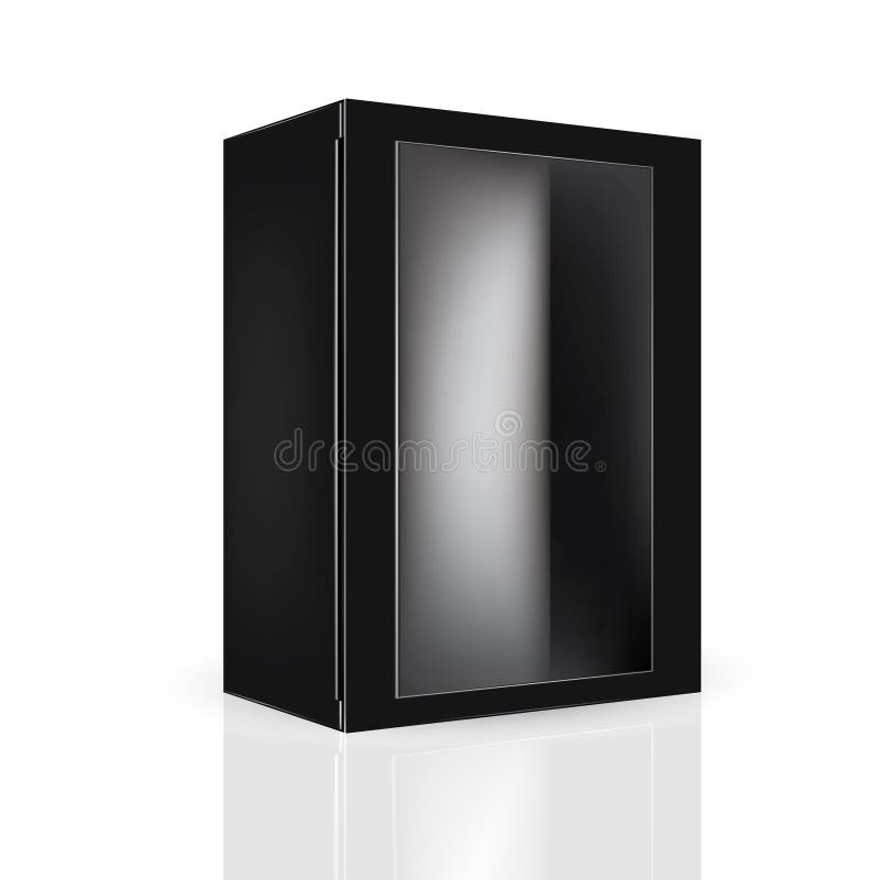 Modern Black Packaging Box with Detailed Side Flip Cover and Front ...