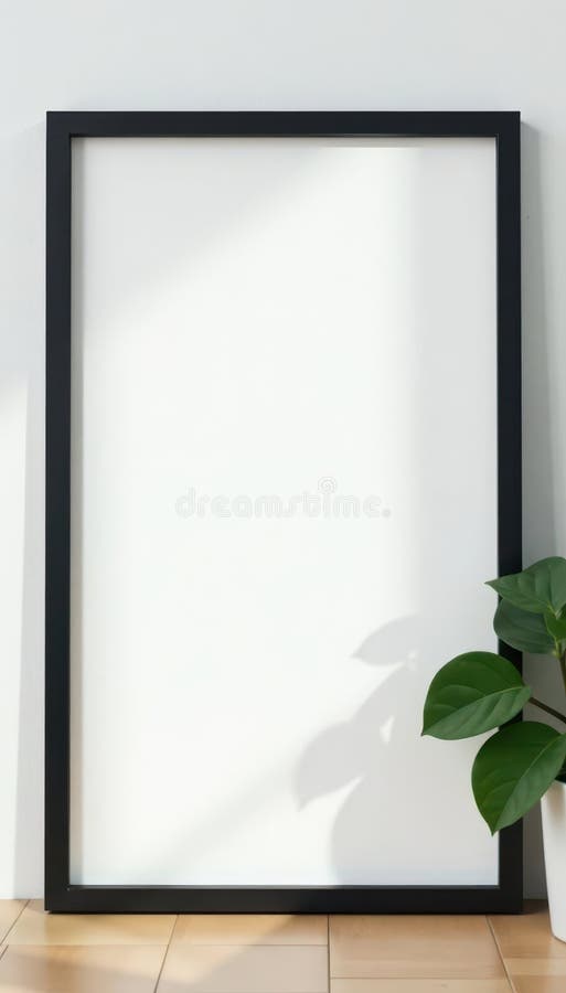 Modern Black Photo Frame Against Bright White, Texture, Empty, Clean ...