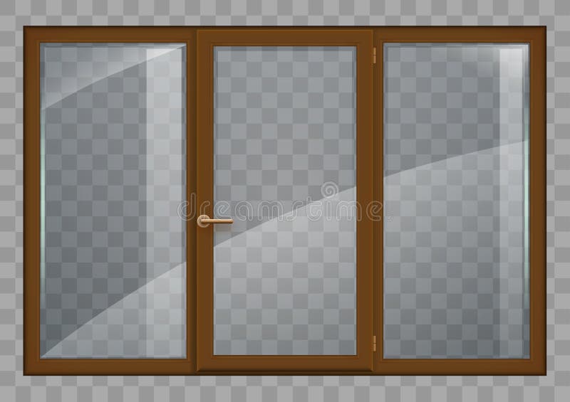 Black Window with Transparent Glass Stock Illustration - Illustration ...
