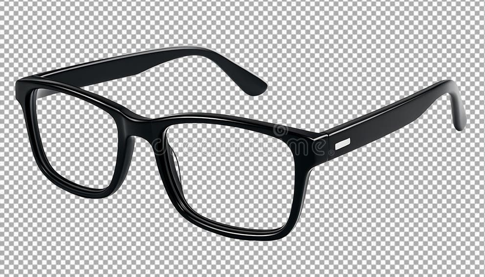 Modern Black Rectangular Eyeglasses with Clear Lenses Stock Image ...