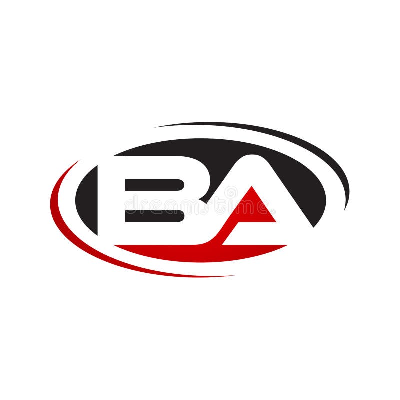 Modern Black Red Initial BA Letter Logo Design Vector Illustrations ...