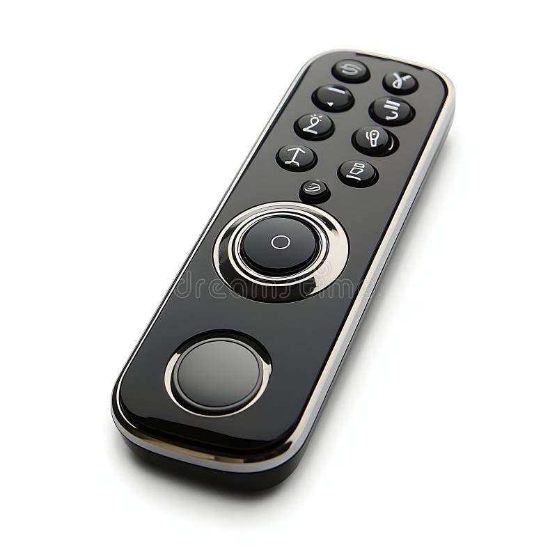 Sleek Black Remote Control stock illustration. Illustration of isolated ...