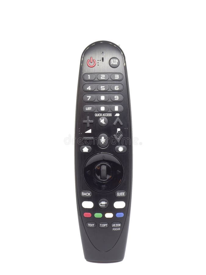 Modern Black Remote Controller Tv on Isolated White Background Stock ...