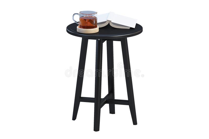 Modern Black Round Coffee Table. 3d Render Stock Illustration ...