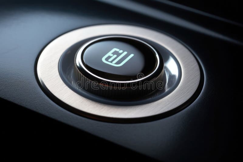 Modern Black Round Shaped Button with Brightsign. Hardware Equipment ...