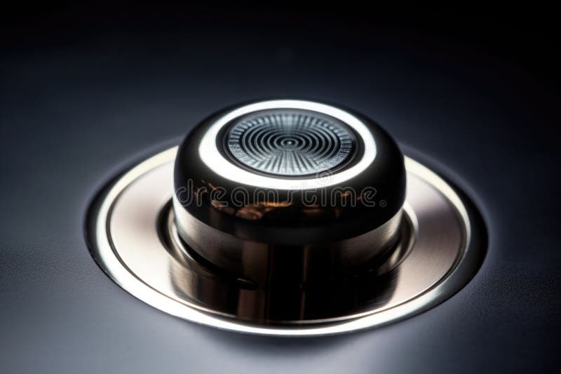 Modern Black Round Shaped Button with Brightsign. Hardware Equipment ...