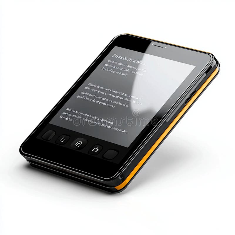 Modern Black Smartphone Device Digital Screen Display 3d App Text Book ...