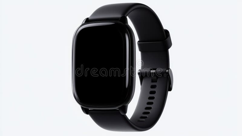 Modern Black Smartwatch with Blank Screen Stock Illustration ...