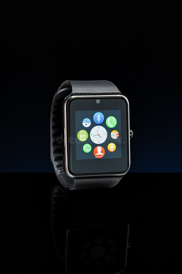 Modern black smartwatch. editorial stock photo. Image of empty - 121362263