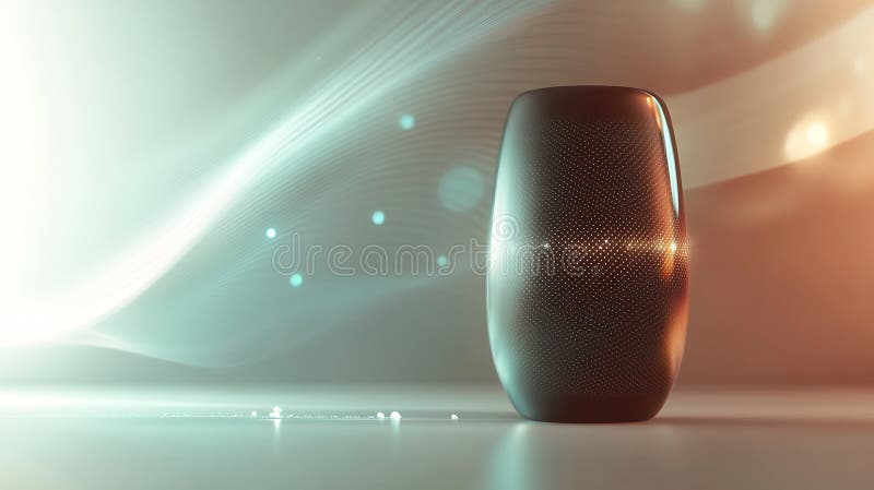 Modern Black Speaker on a Reflective Surface with Light Effects ...