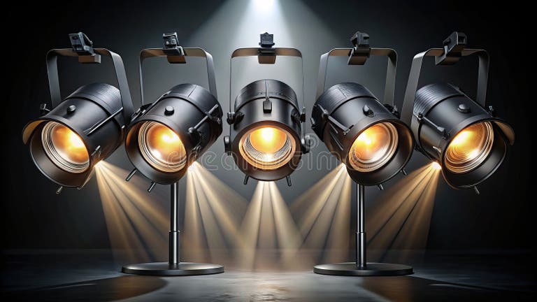 Modern Black Spotlights for Studio Lighting Realistic Rendering for ...