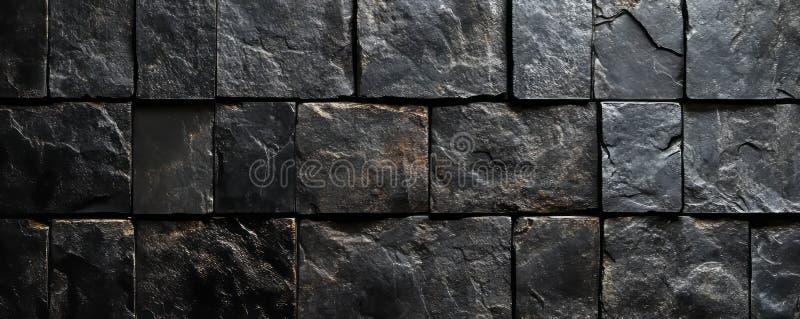 Modern Black Square Grid Pattern on Dark Stone Surface for ...