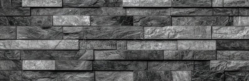 Modern Black Stone Cladding Wall Tiles Creating Seamless Texture Stock ...