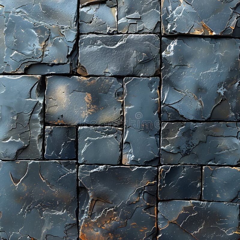 Modern Black Stone Floor - Intricately Textured Relief Patterns in ...