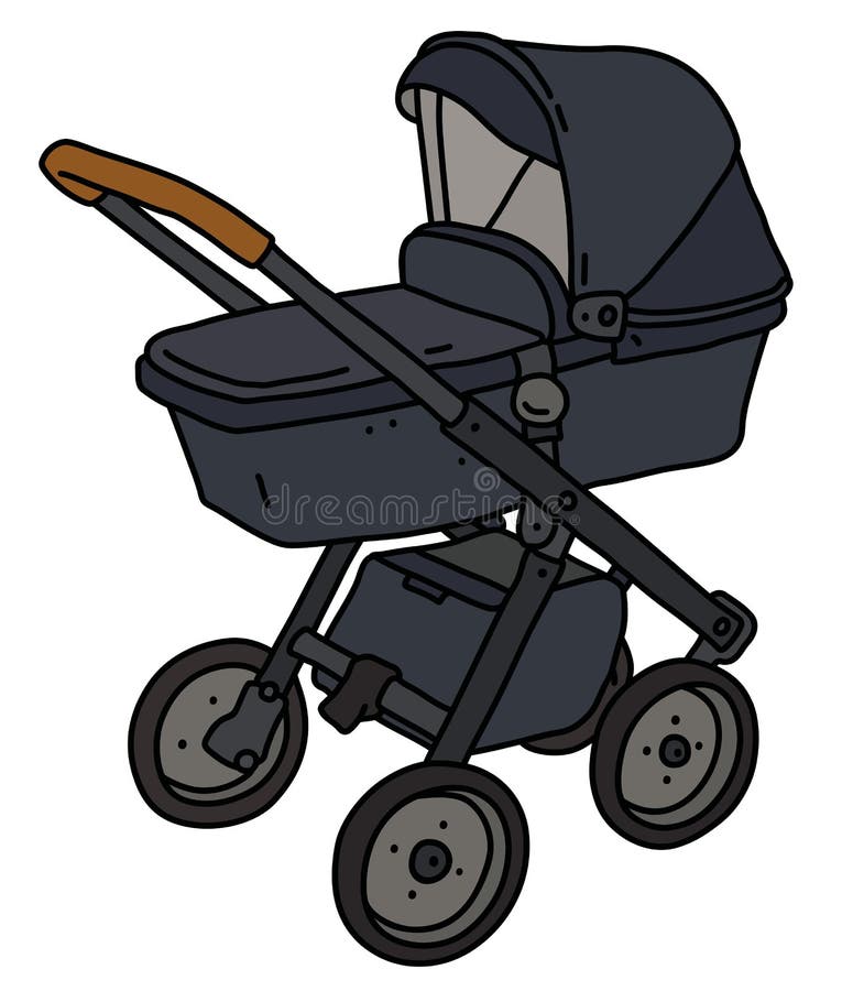 The modern black stroller stock vector. Illustration of buggy - 160578421