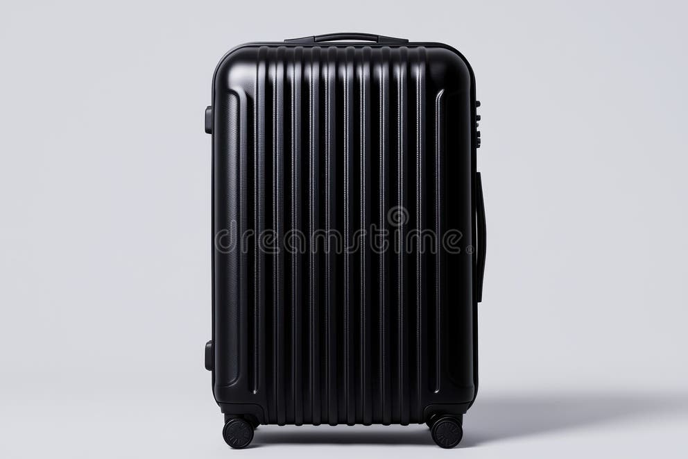 Modern Black Suitcase with Wheels Stock Illustration - Illustration of ...