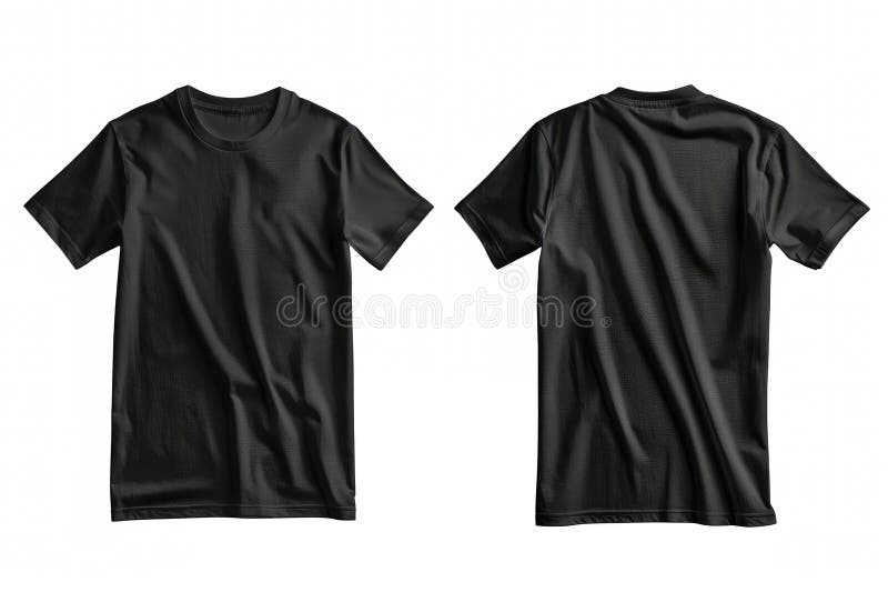 Modern Black T-shirt Mockup Design with Front and Back Views Stock ...