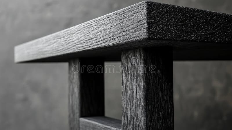 A Modern Black Table Leg is Shown in Close-up on a Sleek Surface Stock ...
