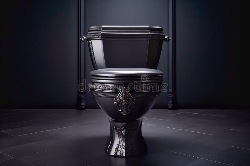 Modern Black Toilet in the Bathroom. Stock Illustration - Illustration ...