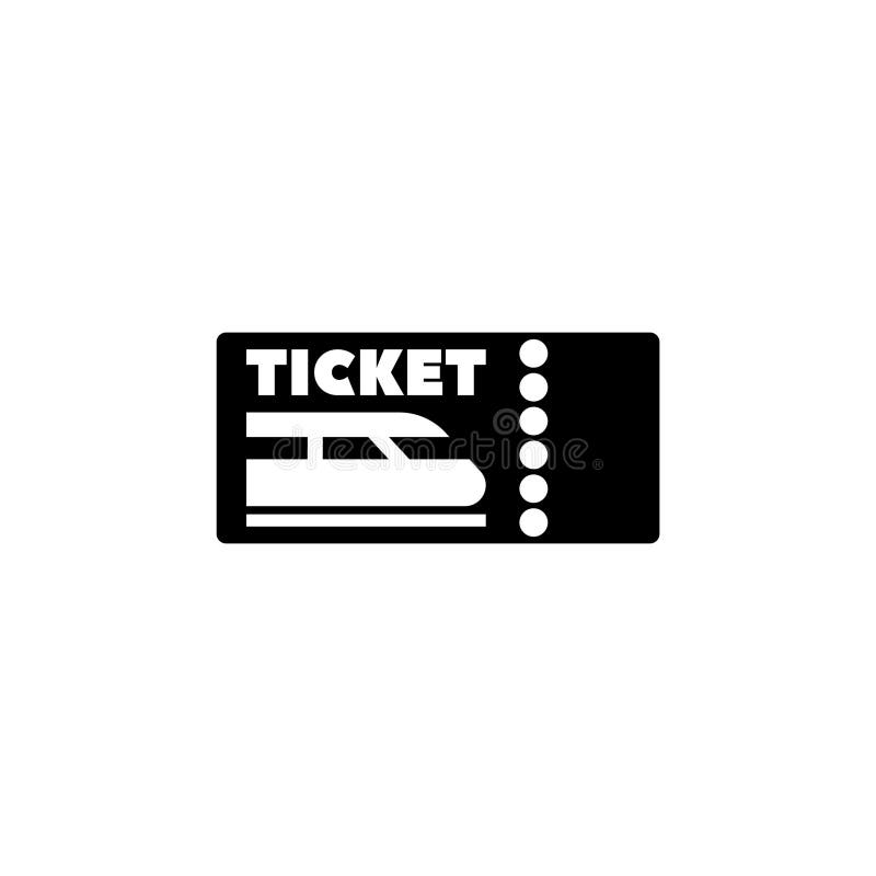 Modern Black Vector Icon Depicting a Train Ticket Stock Vector ...