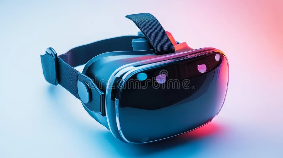 Modern Black VR Visual Reality Headset Isolated Stock Photo - Image of ...