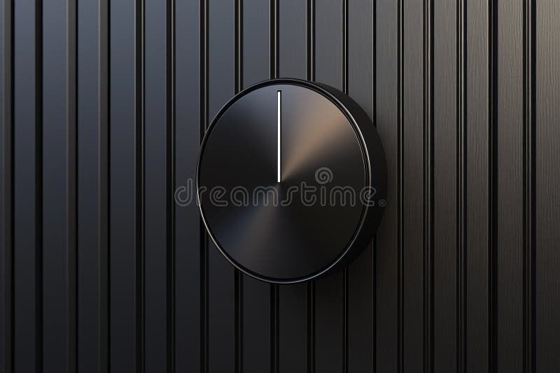 Modern Black Wall Clock with Minimalist Design Against Textured ...