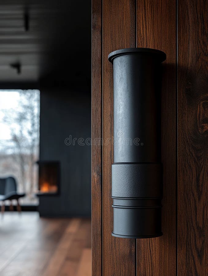 Modern black wall lamp stock image. Image of illumination - 365430523