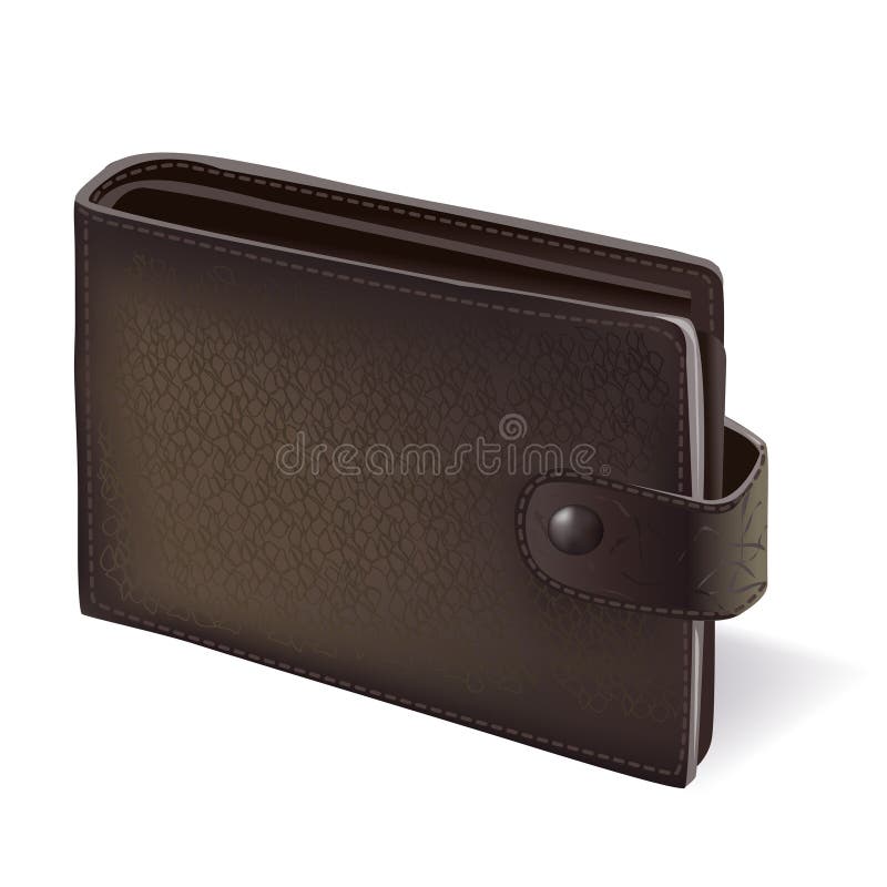 Modern Black Wallet with Leather Texture Stock Vector - Illustration of ...