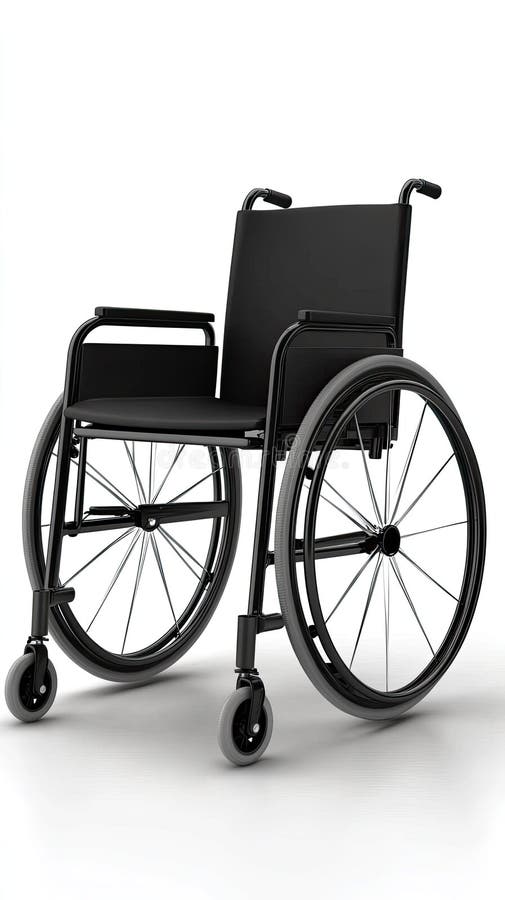 Modern Black Wheelchair on White Background Demonstrating Accessibility ...