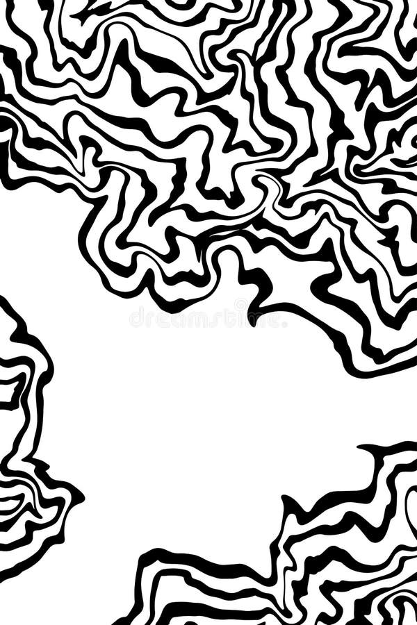 Modern Black and White Abstract Wave Line Pattern. Vector Illustration ...
