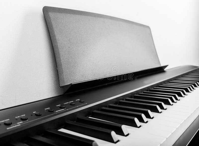 Modern Black and White Digital Piano Stock Photo - Image of keyboard ...