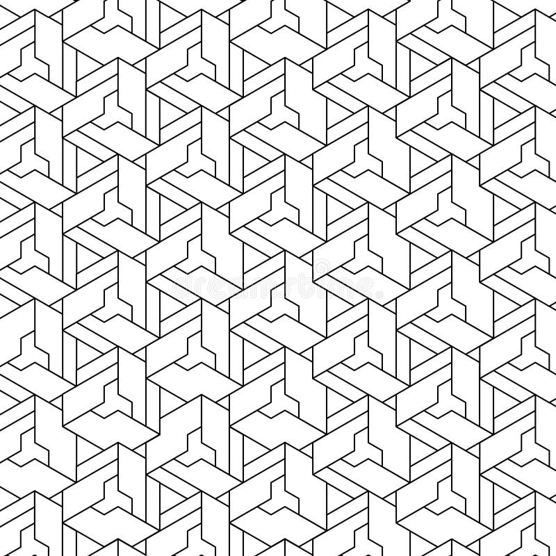 Modern Elegant Black and White Seamless Geometric Pattern of Curved ...
