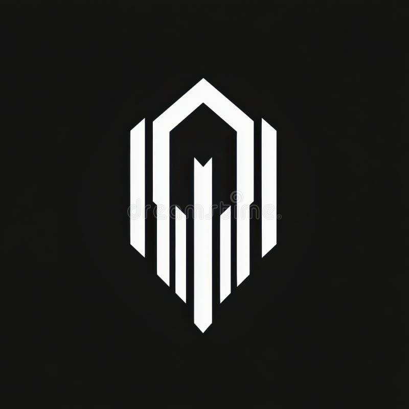 Modern Black and White Geometric Logo Design Featuring Sharp Lines and ...