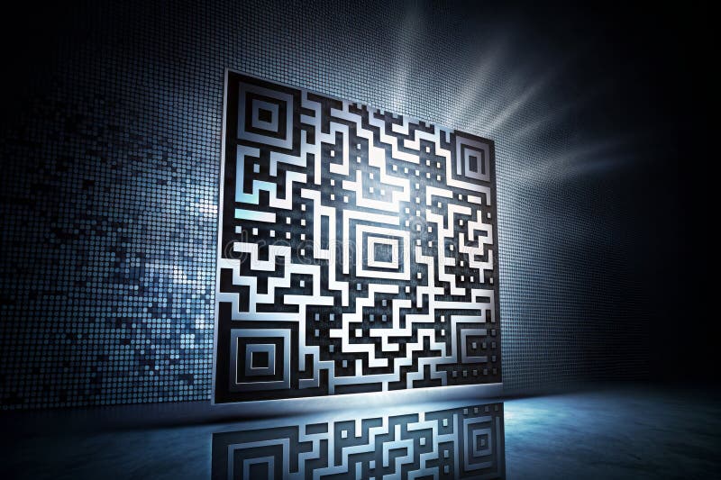 Modern Black and White QR Code Design a Technological Symbol of ...