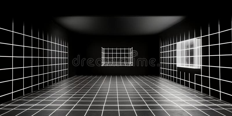 Modern Black White Room Grid Interior Design Minimalist Architecture ...
