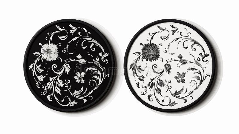 Modern Black and White Round Embroidered Patch Mockup for Professional ...
