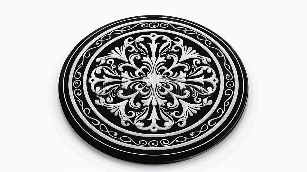 Modern Black and White Round Embroidered Patch Mockup for Professional ...
