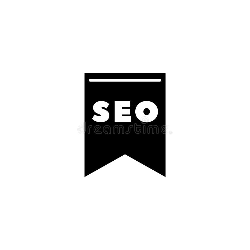 Modern Black and White SEO Flag Icon for Web Optimization Stock Vector ...