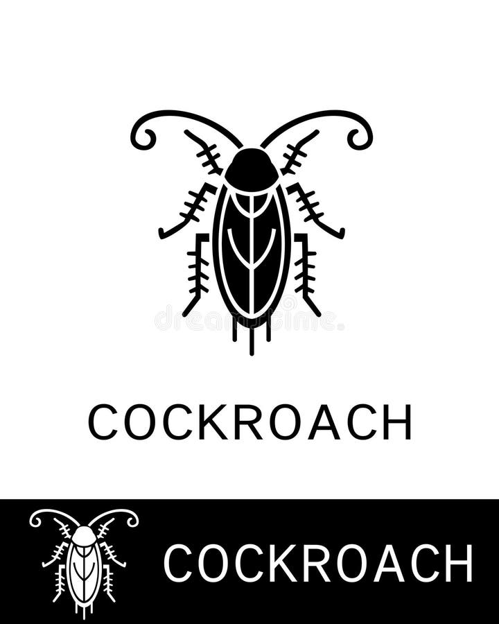 A Modern Black and White Vector Illustration of a Cockroach Stock ...
