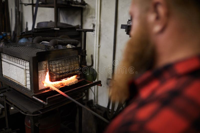 Iron on fire stock photo. Image of fire, manual, smith - 121881740